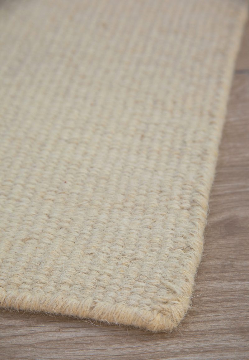 Thick Woven Wool Rug - Solid Natural - Hook & Loom